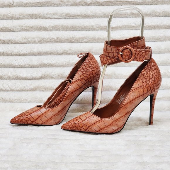 Cape Robbin | Shoes | Armour Rust Snake Removable Ankle Strap Pumps ...